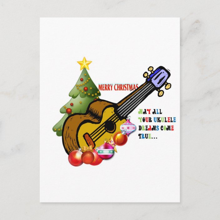 Christmas Ukulele Shirt Holiday Postcard | Zazzle.com