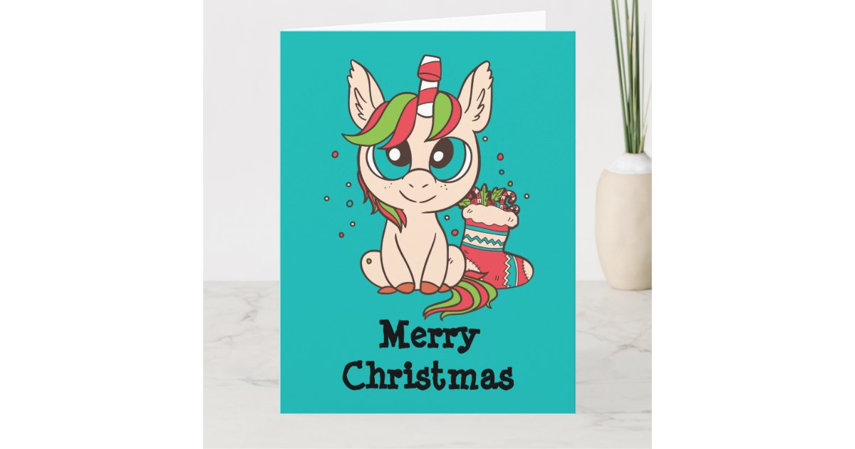 Christmas Unicorn Card | Zazzle