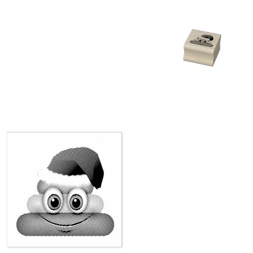 Christmas unicorn poop emoji rubber stamp | Zazzle