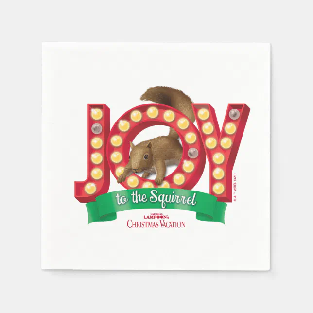 Christmas Vacation | Joy to the Squirrel Napkins | Zazzle