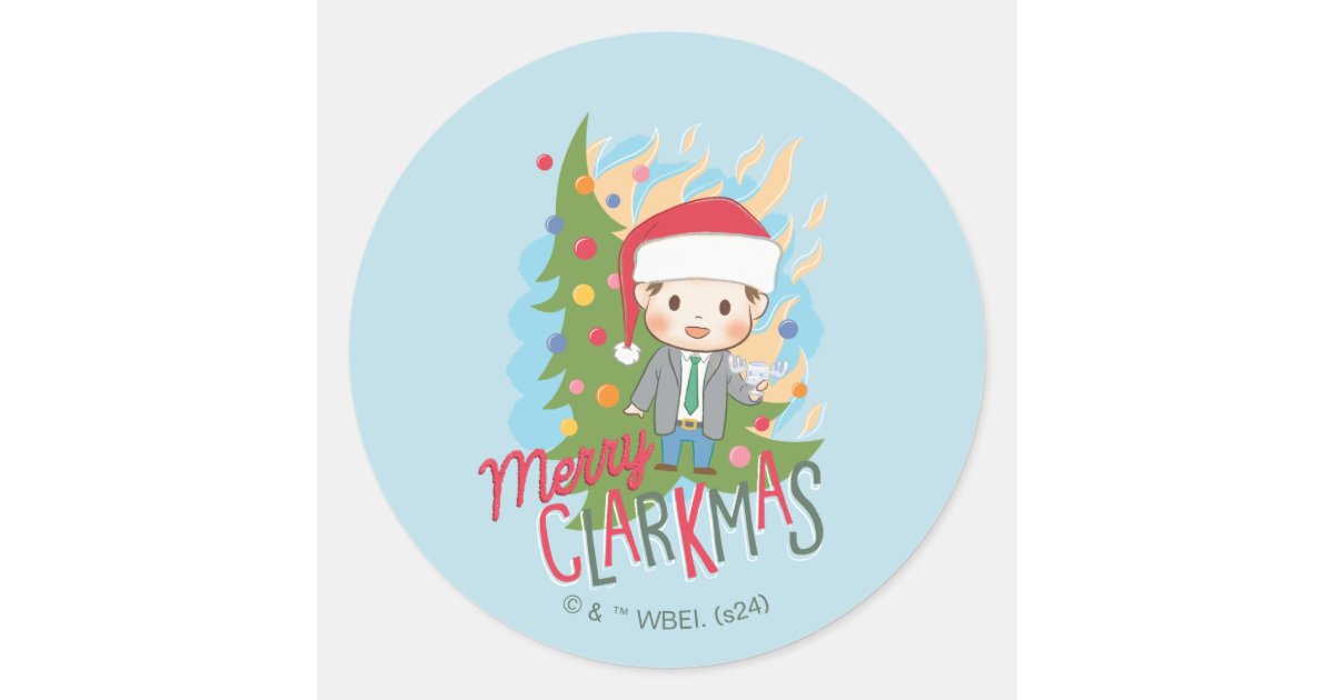 Christmas Vacation Merry Clarkmas Classic Round Sticker | Zazzle