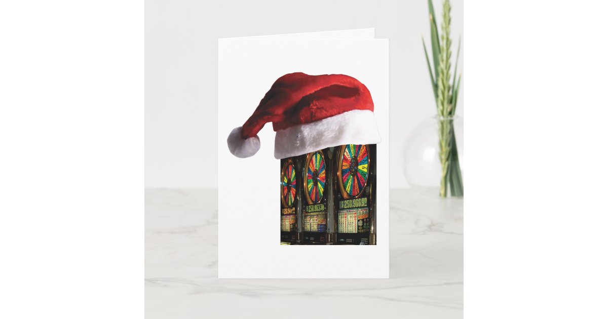 Christmas Vegas Slot Machine Holiday Card | Zazzle