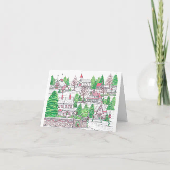 Christmas Village Card | Zazzle
