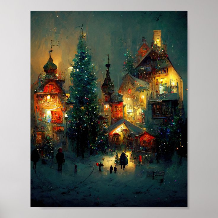 Christmas Village Poster | Zazzle