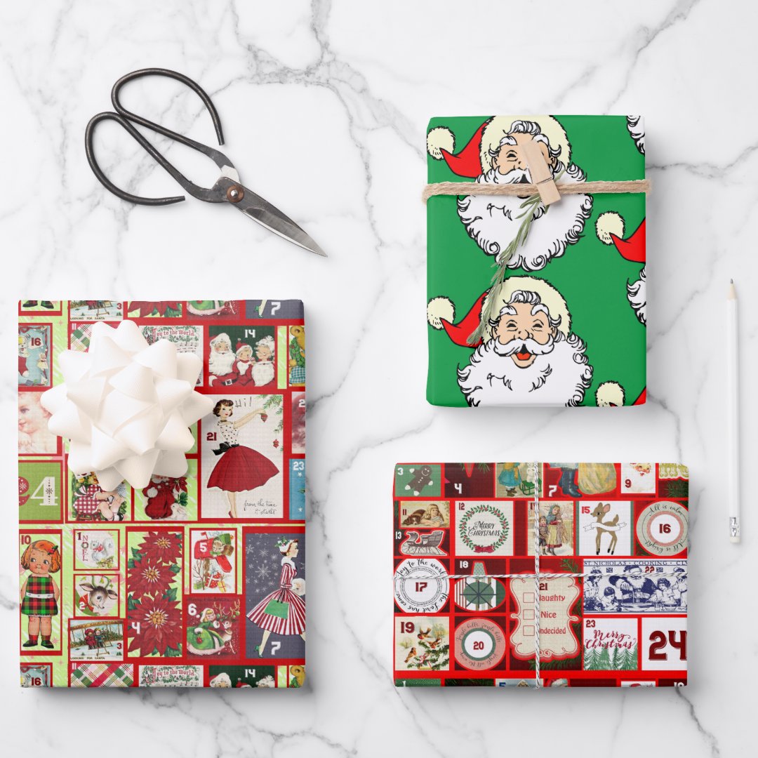 Nutcracker Wrapping Paper Funny Snowmen & Santa Christmas Wrapping ...