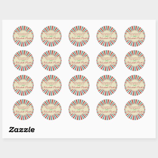 Christmas, Vintage Style, Custom Classic Round Sticker | Zazzle