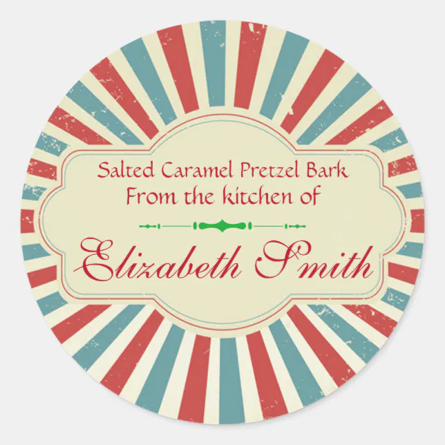 Christmas, Vintage Style, Custom Classic Round Sticker | Zazzle