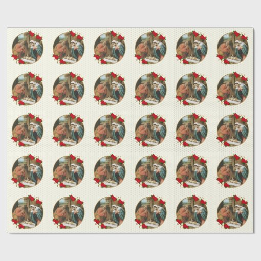 Christmas Virgin Mary Baby Jesus Joseph Nativity W Wrapping Paper | Zazzle