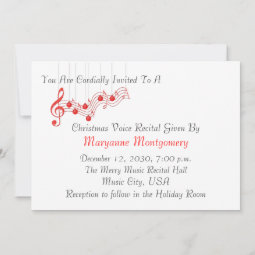 Christmas Voice Recital Invitation | Zazzle