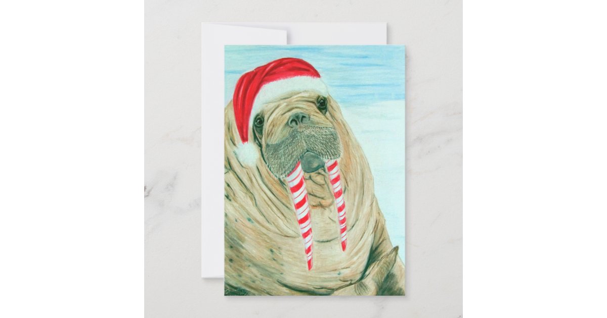 Christmas Walrus Holiday Card | Zazzle