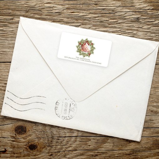 Christmas Watercolor Greenery Wreath Foliage Label | Zazzle