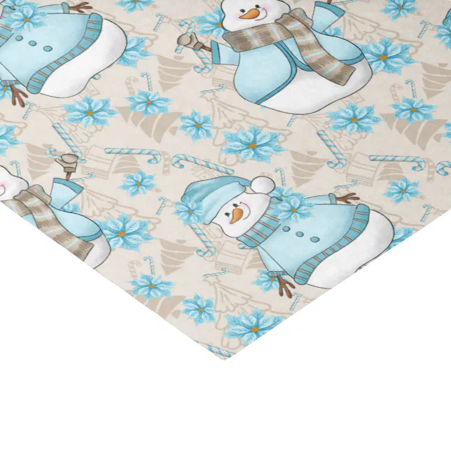 Christmas watercolor snowman Holiday party tissue Tissue Paper | Zazzle
