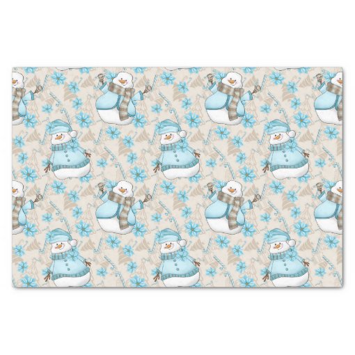 Christmas watercolor snowman Holiday party tissue Tissue Paper | Zazzle