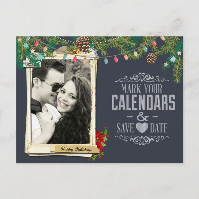 Christmas Wedding Chalkboard Save the Date Announcement Postcard | Zazzle Christmas Wedding Chalkboard Save the Date Announcement Postcard | Zazzle
