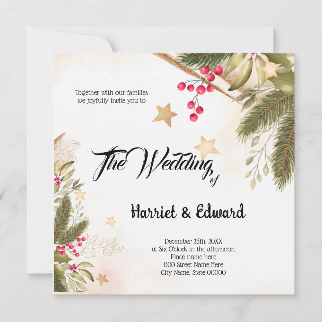 Christmas Wedding Invitation | Zazzle