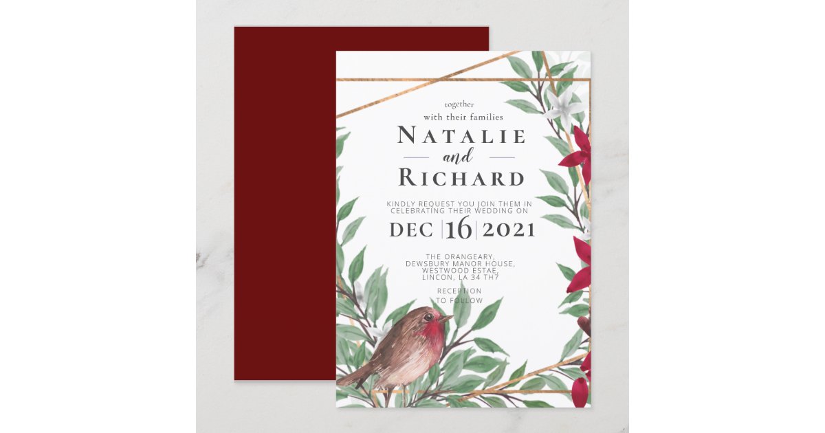 Christmas wedding invitation | Zazzle