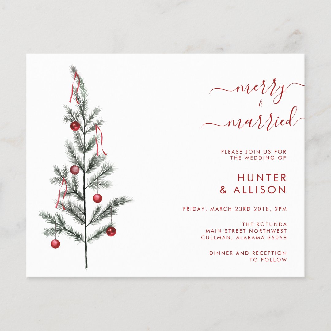 Christmas Wedding Invitation | Zazzle