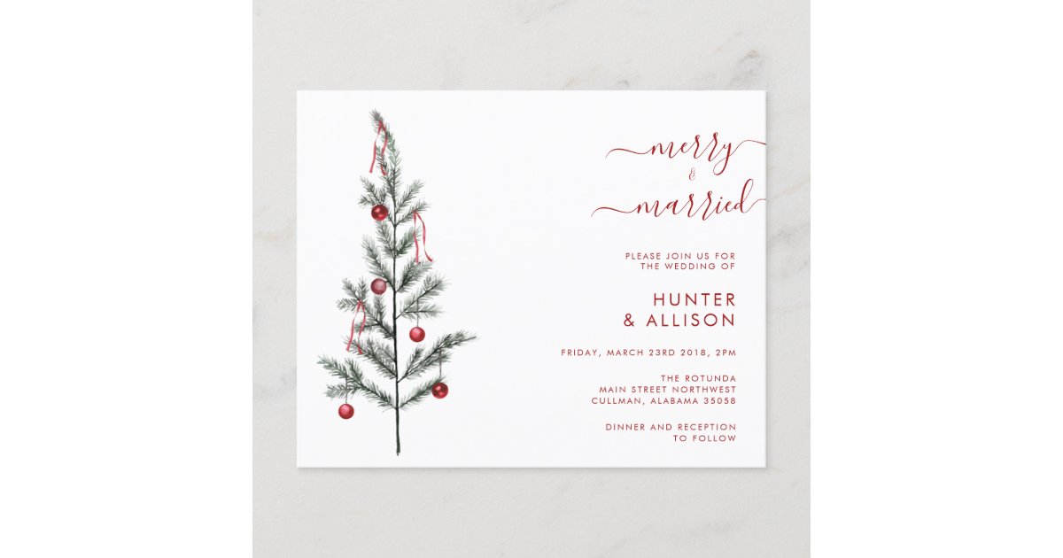 Christmas Wedding Invitation | Zazzle