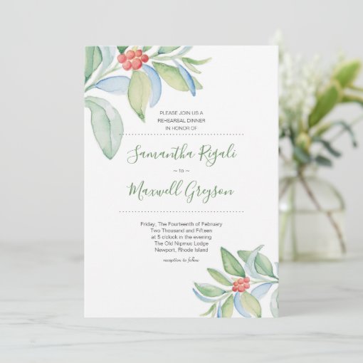 Christmas Wedding Rehearsal Dinner Invitation | Zazzle