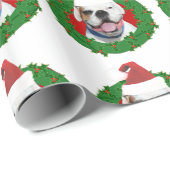 Christmas white boxer dog wrapping paper | Zazzle