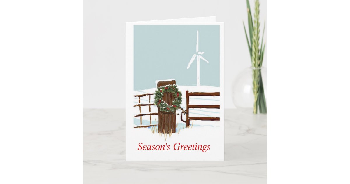Christmas Wind Farm Holiday Card | Zazzle