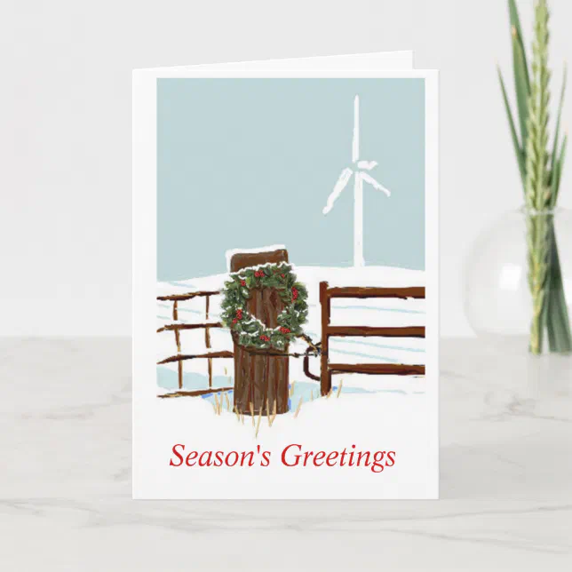 Christmas Wind Farm Holiday Card | Zazzle