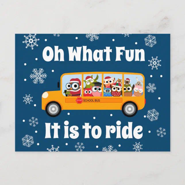 Christmas Winter Bus Driver Aide Thank You Holiday Postcard | Zazzle
