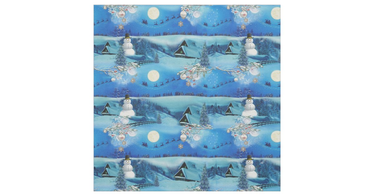 Christmas Winter Holiday Celebration Fabric | Zazzle