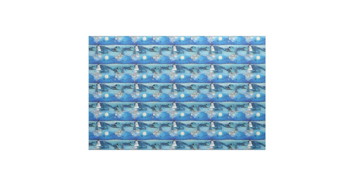 Christmas Winter Holiday Celebration Fabric | Zazzle