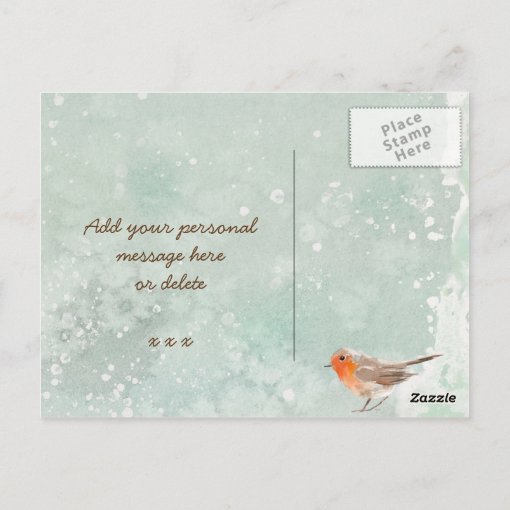 christmas winter robin quote postcard | Zazzle