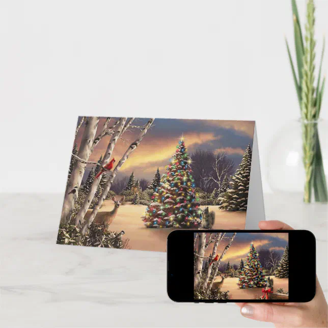 Christmas Winter Scene Holiday Card | Zazzle