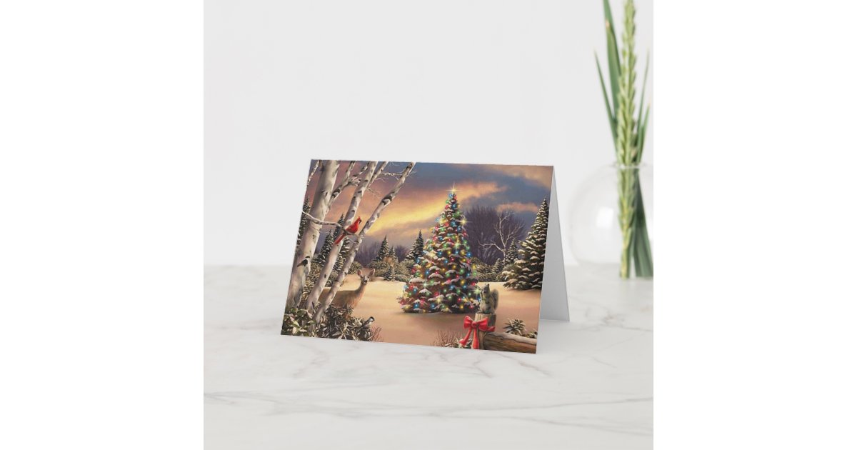 Christmas Winter Scene Holiday Card | Zazzle