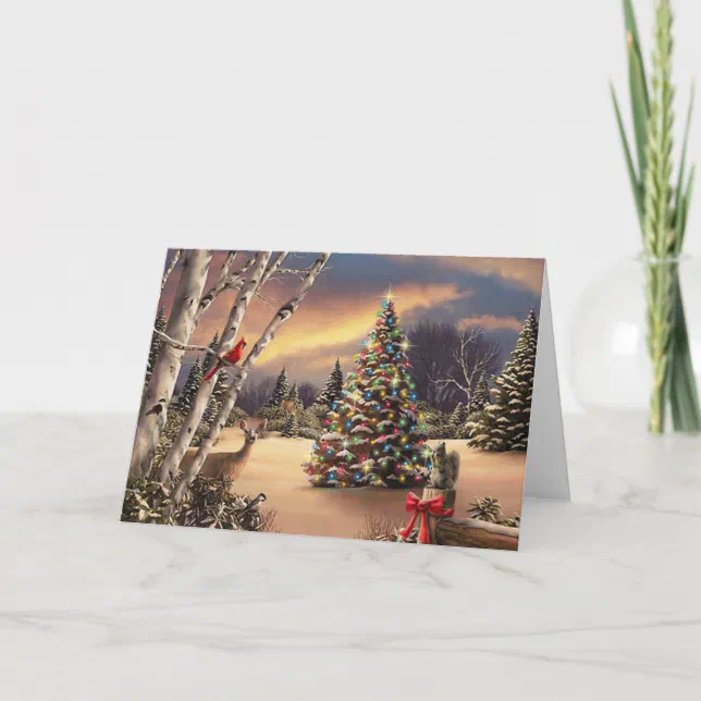 Christmas Winter Scene Holiday Card | Zazzle