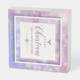 Christmas Winter Snowflake Elegance | Holidays Wooden Box Sign | Zazzle
