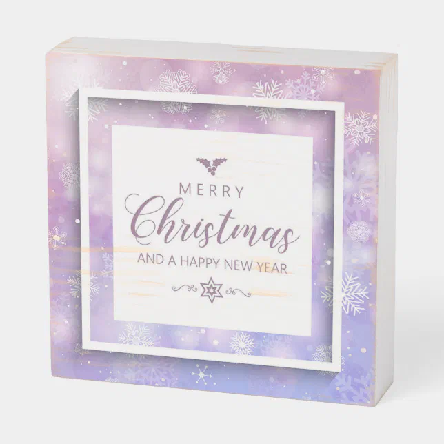 Christmas Winter Snowflake Elegance | Holidays Wooden Box Sign | Zazzle