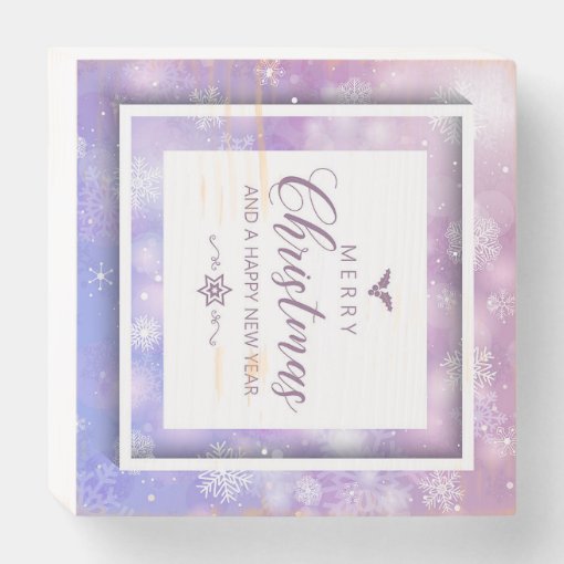 Christmas Winter Snowflake Elegance | Holidays Wooden Box Sign | Zazzle