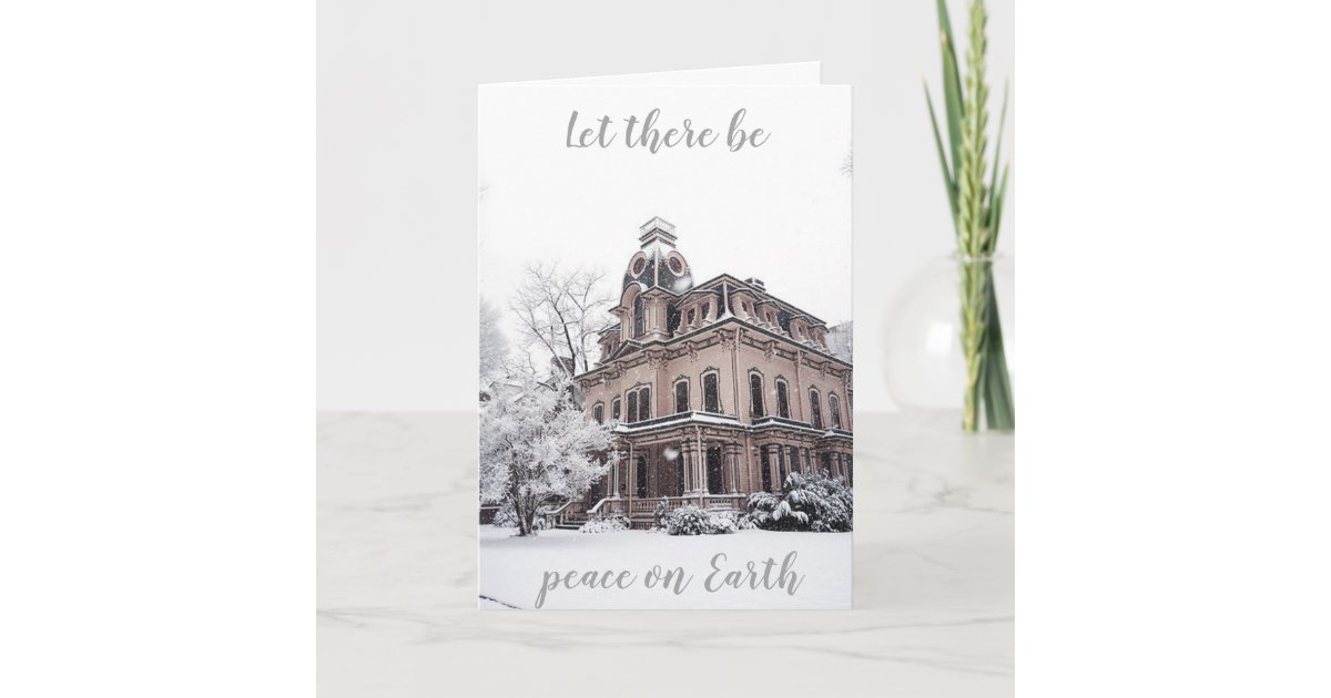 Christmas Winter Snowy Historic Architecture Card | Zazzle