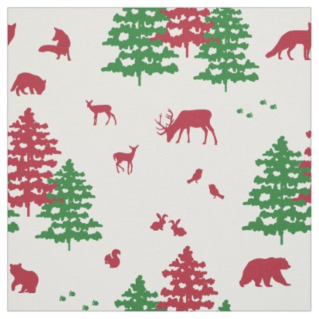 Cute Camp Critters Woodland Animals Fabric | Zazzle