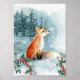 Christmas, winter woodland, fox Poster | Zazzle
