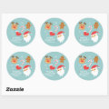 Christmas with Santa, Reindeer, Gingerbread Man Classic Round Sticker ...