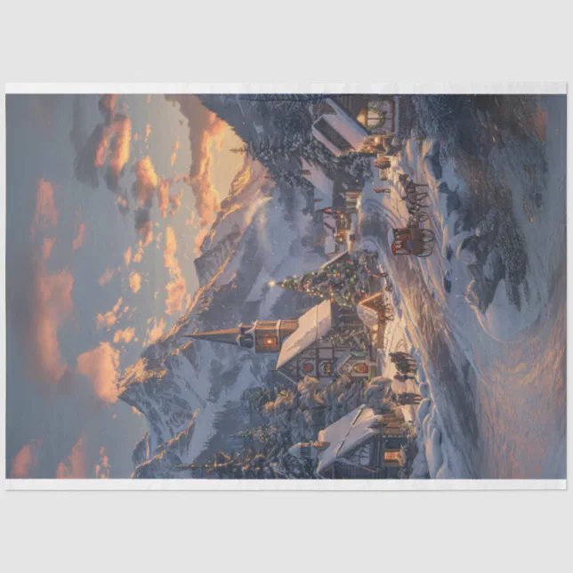 Christmas Wonderland in the Mountains Decoupage Tissue Paper | Zazzle
