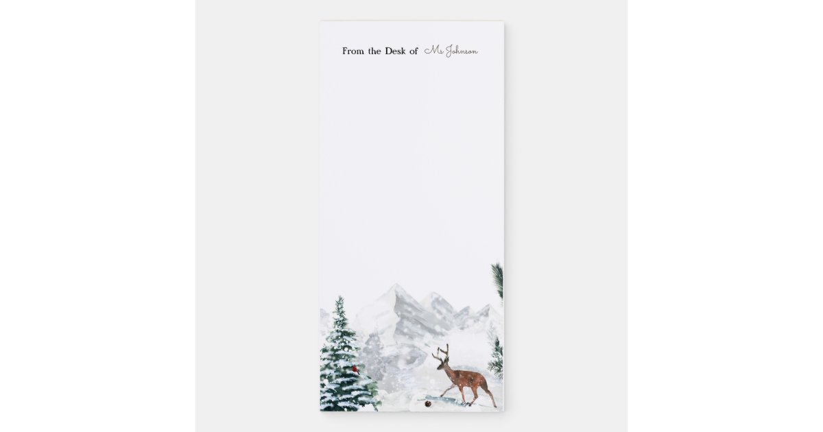 Christmas Woodland Magnetic Notepad | Zazzle