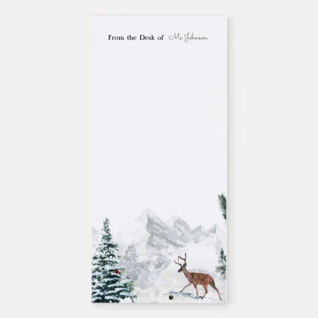 Christmas Woodland Magnetic Notepad | Zazzle