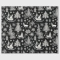 Christmas Wrapping Paper Black White Toile Xmas | Zazzle