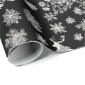 Christmas Wrapping Paper Black White Toile Xmas | Zazzle