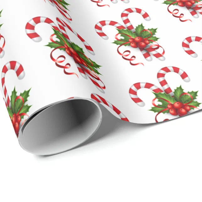 Christmas Wrapping Paper-Candy Canes Wrapping Paper | Zazzle