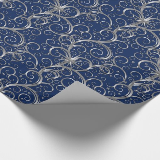 Christmas Wrapping Paper-Majesty Silver Swirls Wrapping Paper | Zazzle