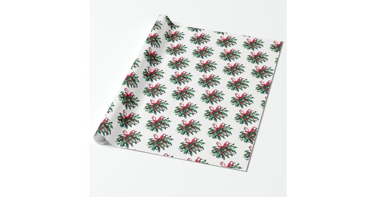 Christmas Wrapping Paper-Mistletoe Wrapping Paper | Zazzle