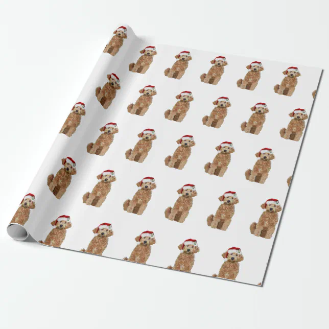 Christmas wrapping paper of golden doodle | Zazzle