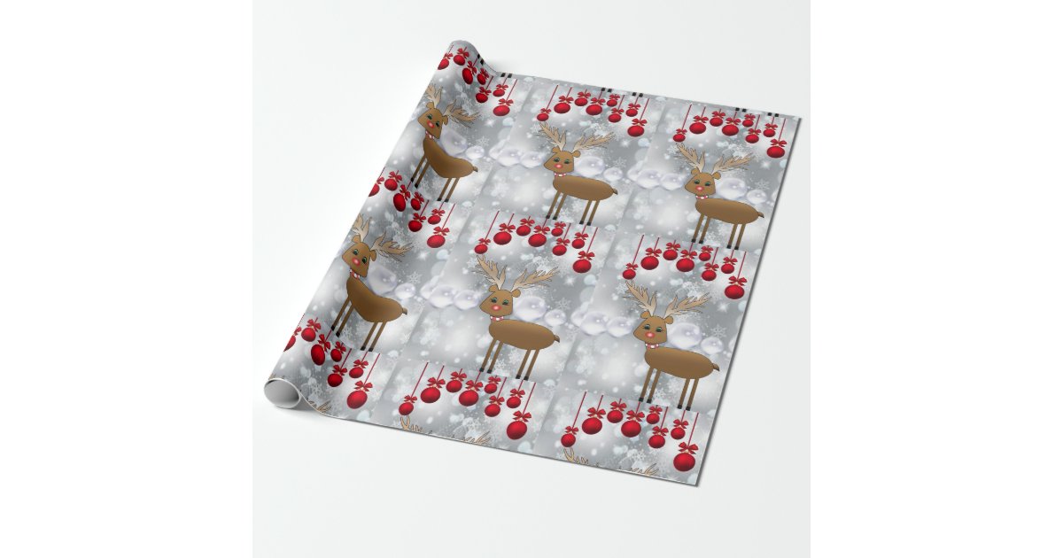 Christmas Wrapping Paper Reindeer | Zazzle